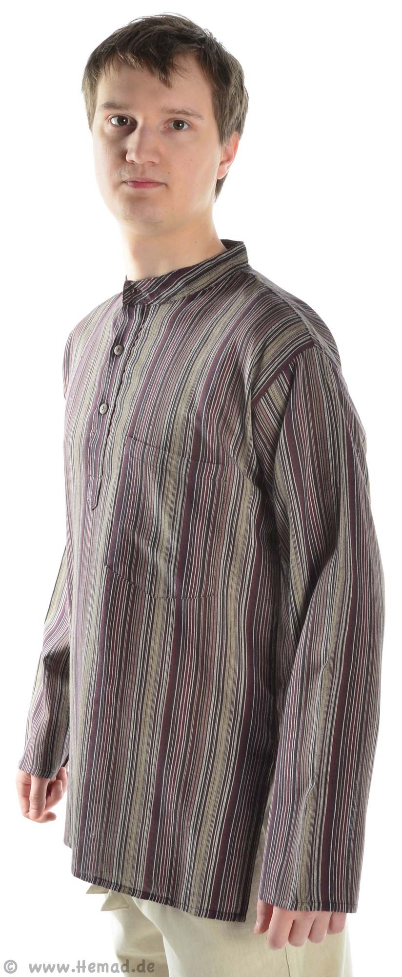 Fischerhemd braun gestreift